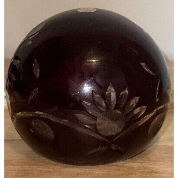 Unmarked | Accents | Antique Czech Bohemian Deep Ruby Cut To Clear Orb ...